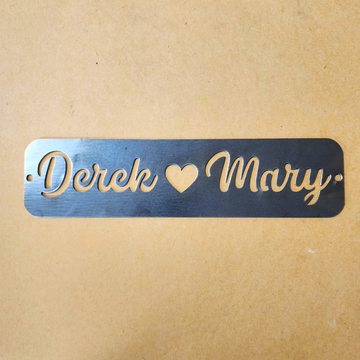 Custom Metal Name Sign - Wedding Sign – Maker Table