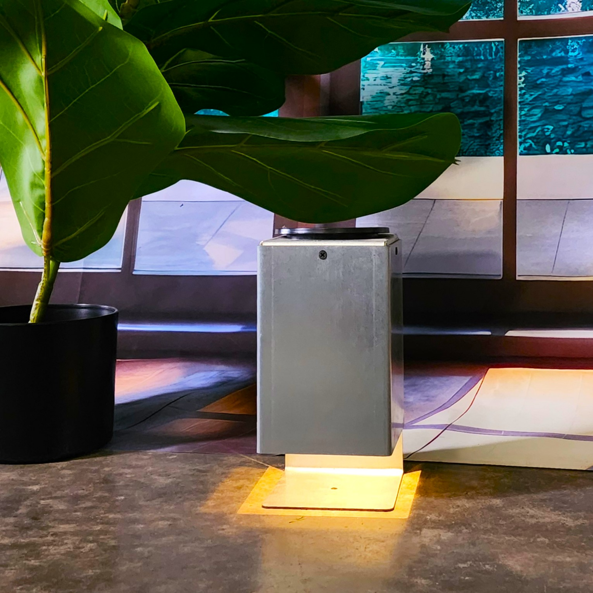 Modern Cube Lamp | Handmade Steel Accent Light – Indoor/Outdoor – Maker ...