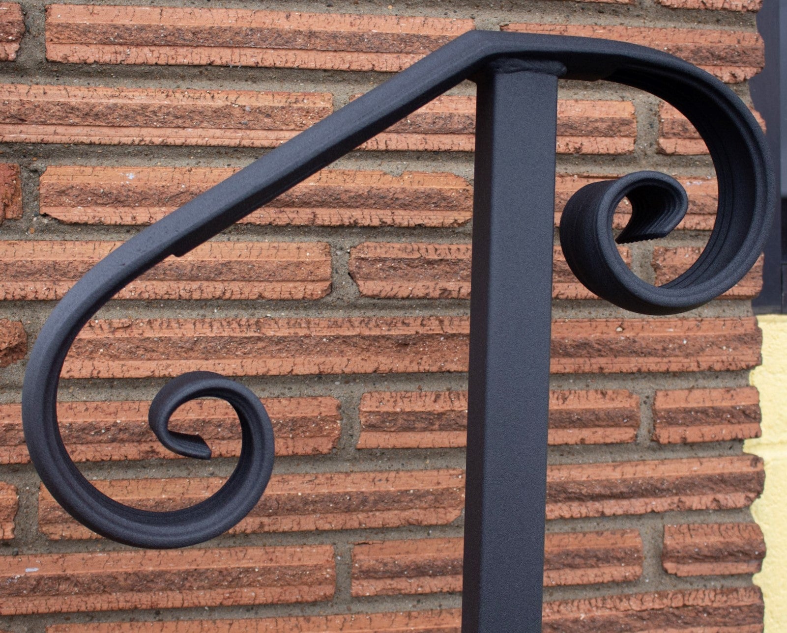 Decorative One Step Handrail – Scroll End DIY Stair Railing – Powder ...