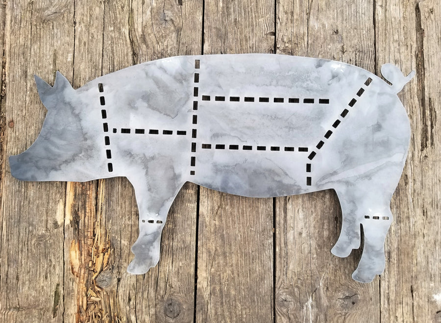 Pork Cuts Sign (No Words)- Kitchen, Butcher Shop, Barbecue, BBQ – Maker ...