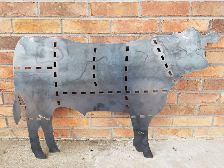 Beef Cuts Sign (No Words)- Kitchen, Butcher Shop, Cow Metal Sign ...