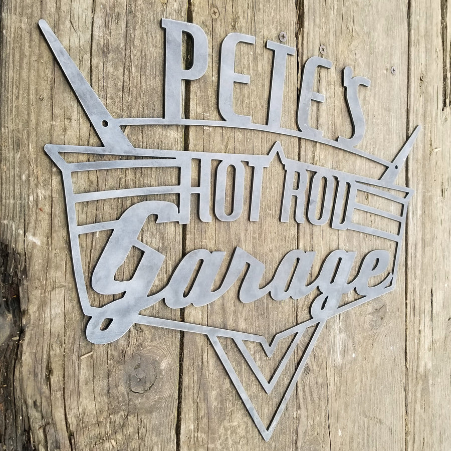 Personalized Hot Rod Garage Sign - Vintage Retro Wall Art - Drag Racin ...