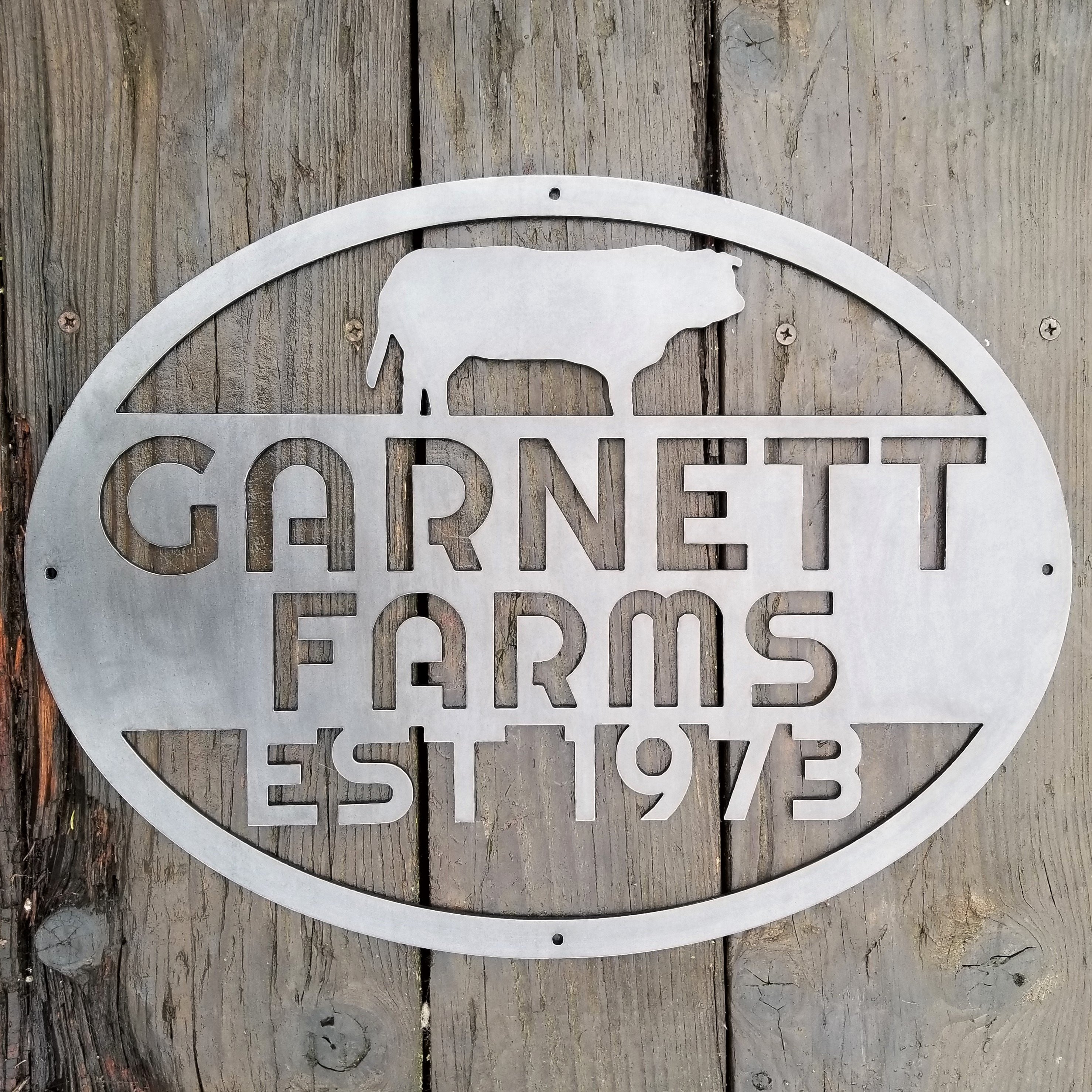 Custom Farm Sign - Personalized Farm Sign, Metal Animal Sign, Cow, Pig ...