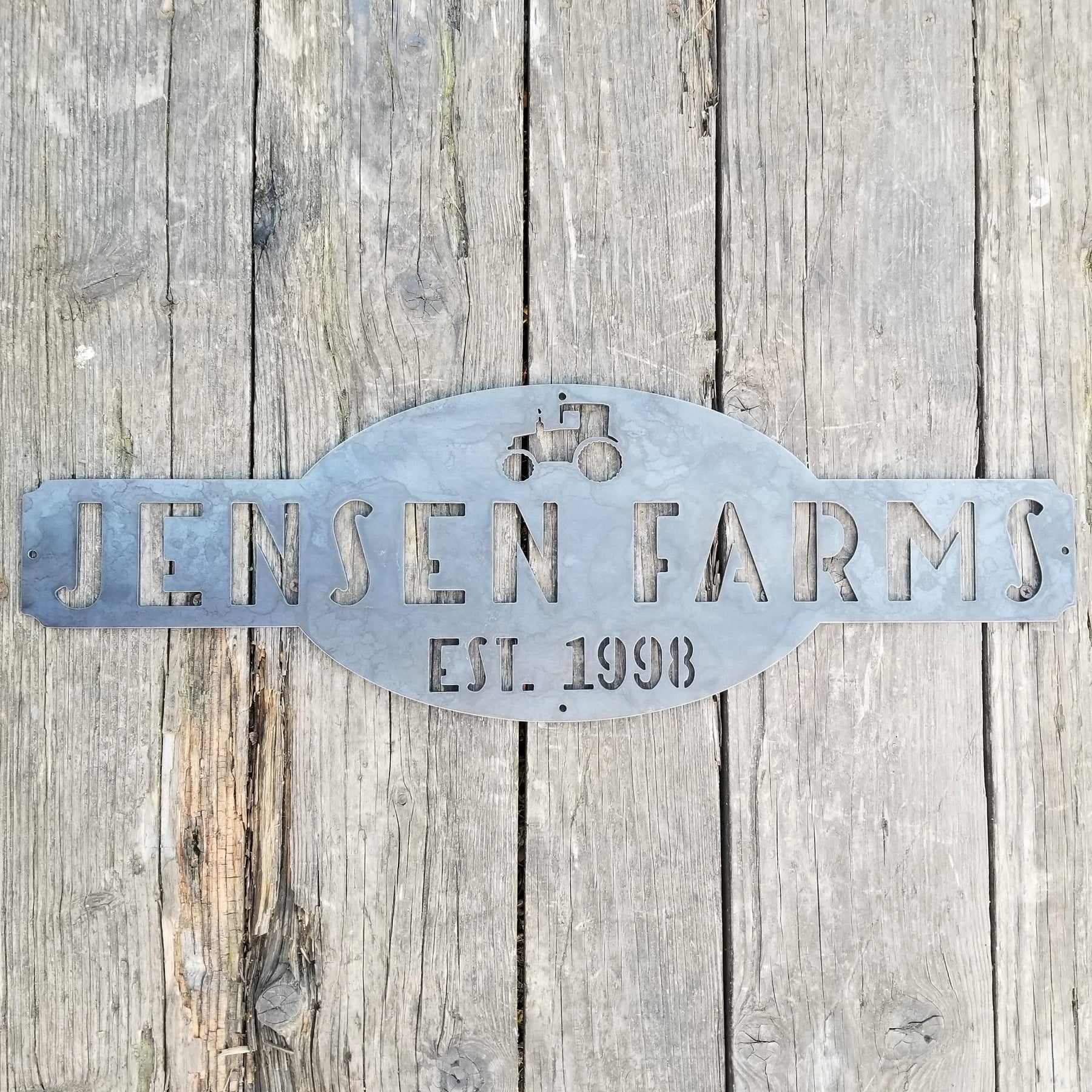 Custom Metal Country Farmhouse Sign - Personalized Ranch Sign - Garage ...