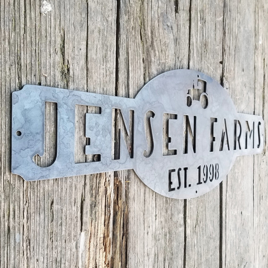 Custom Metal Country Farmhouse Sign - Personalized Ranch Sign - Garage ...