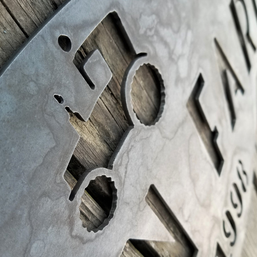 Custom Metal Country Farmhouse Sign - Personalized Ranch Sign - Garage ...