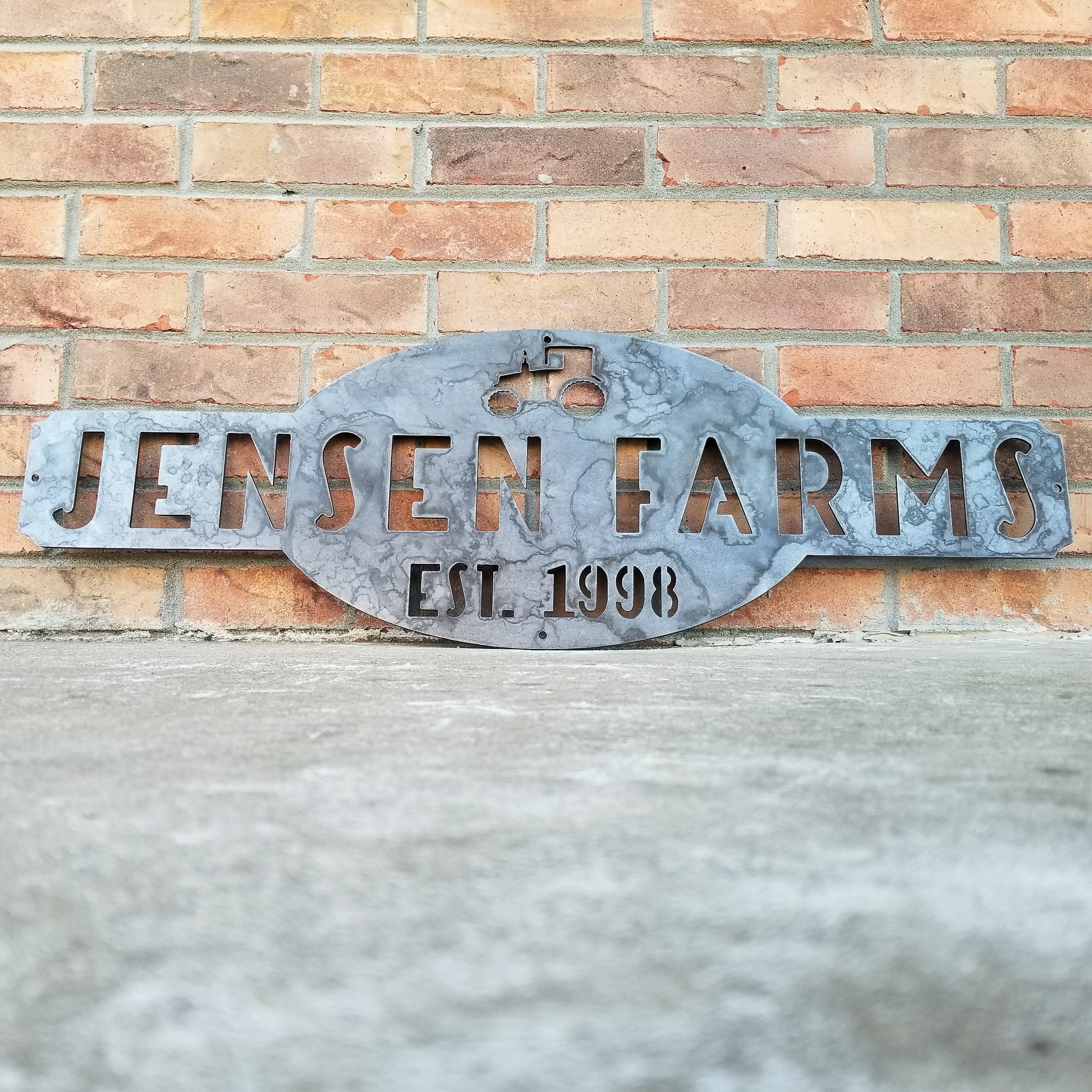 Custom Metal Country Farmhouse Sign - Personalized Ranch Sign - Garage ...