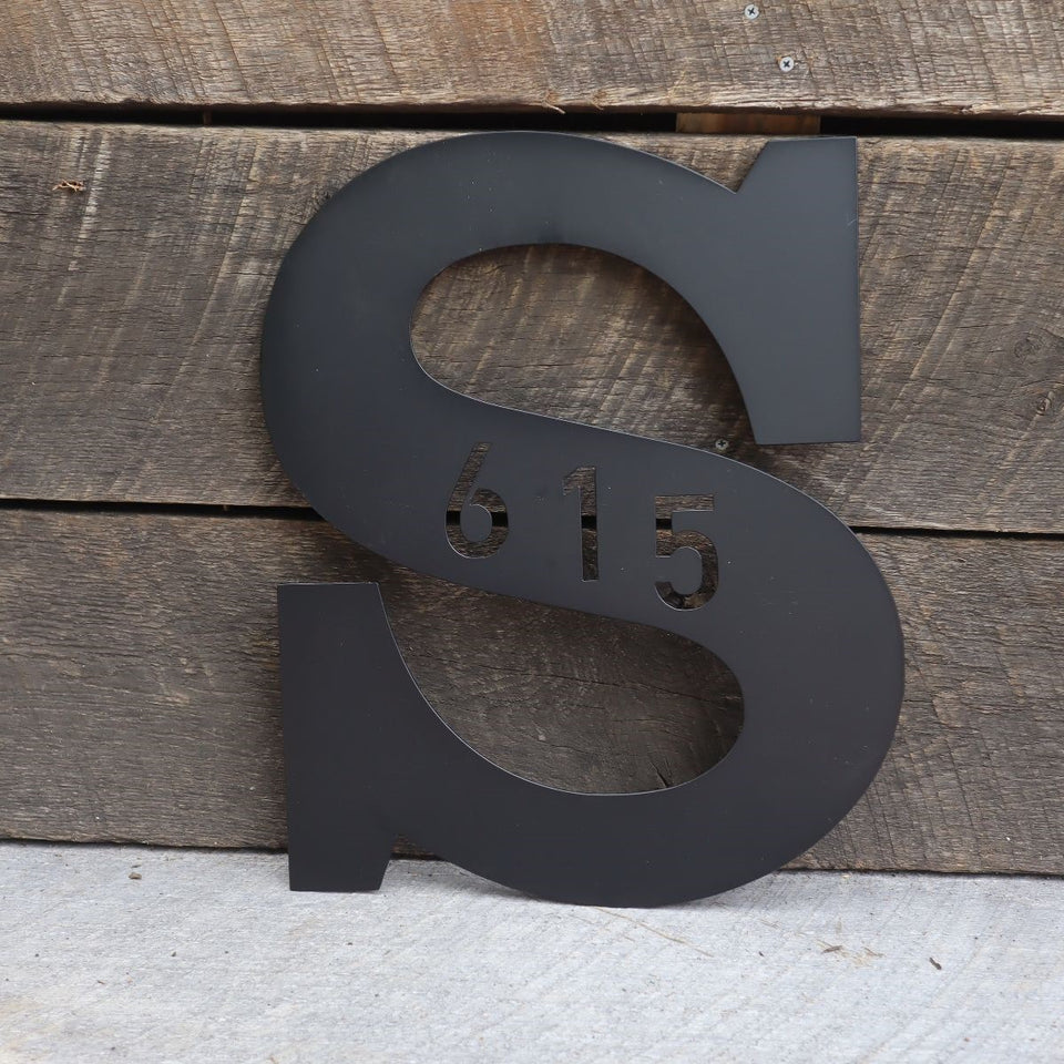 Personalized Metal Monogram Address Sign - Family Last Name - House Nu ...