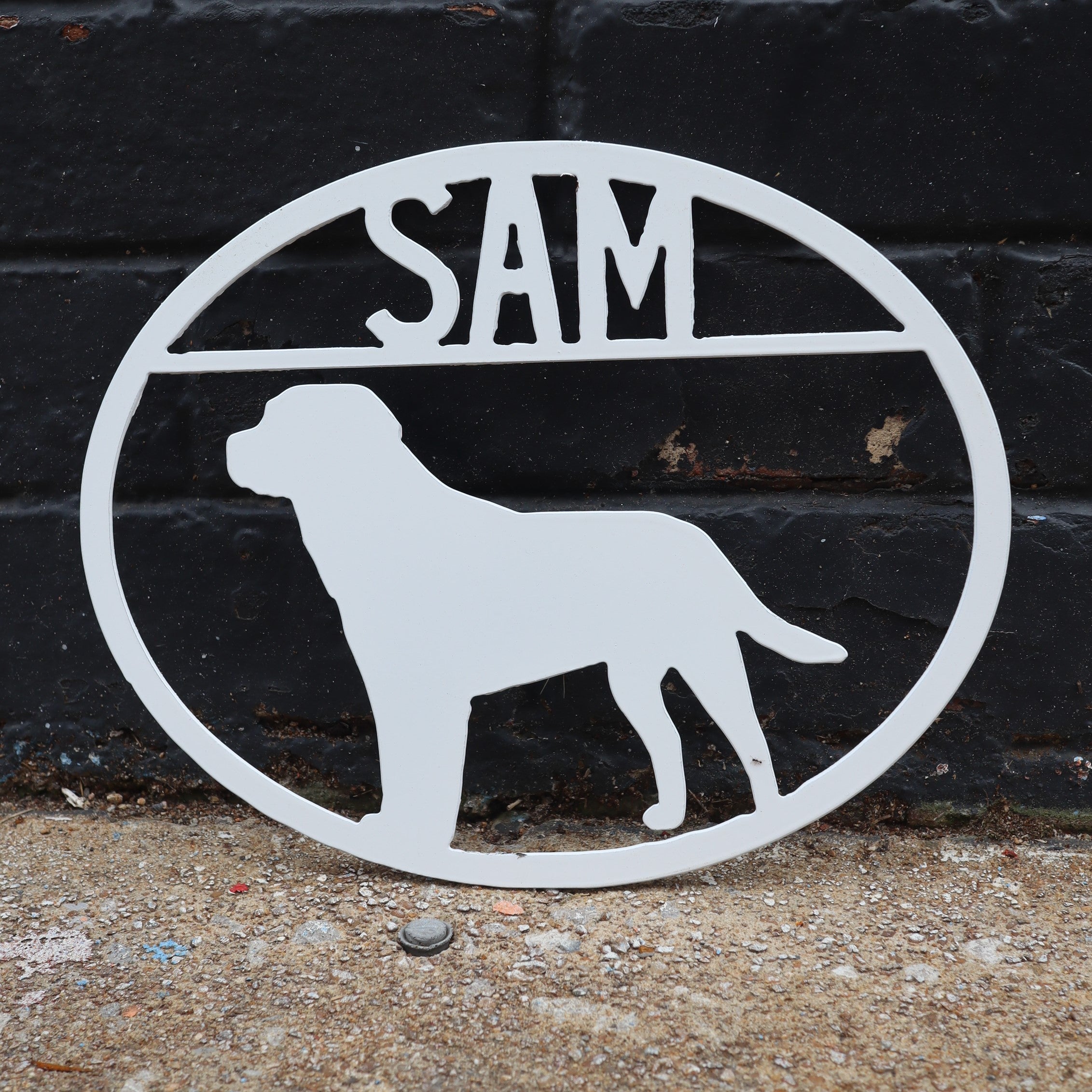Labrador Personalized Metal Dog Sign - Metal Dog Sign - Custom Pet Nam ...