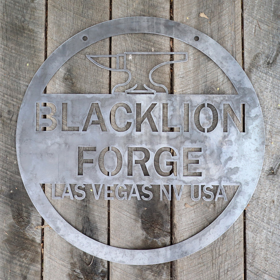 Personalized Metal Anvil Sign - Blacksmith Forge Wall Art - Man Cave S ...