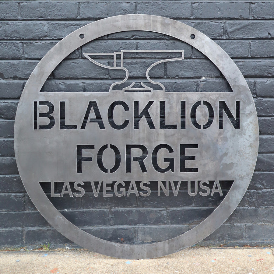 Personalized Metal Anvil Sign - Blacksmith Forge Wall Art - Man Cave S ...