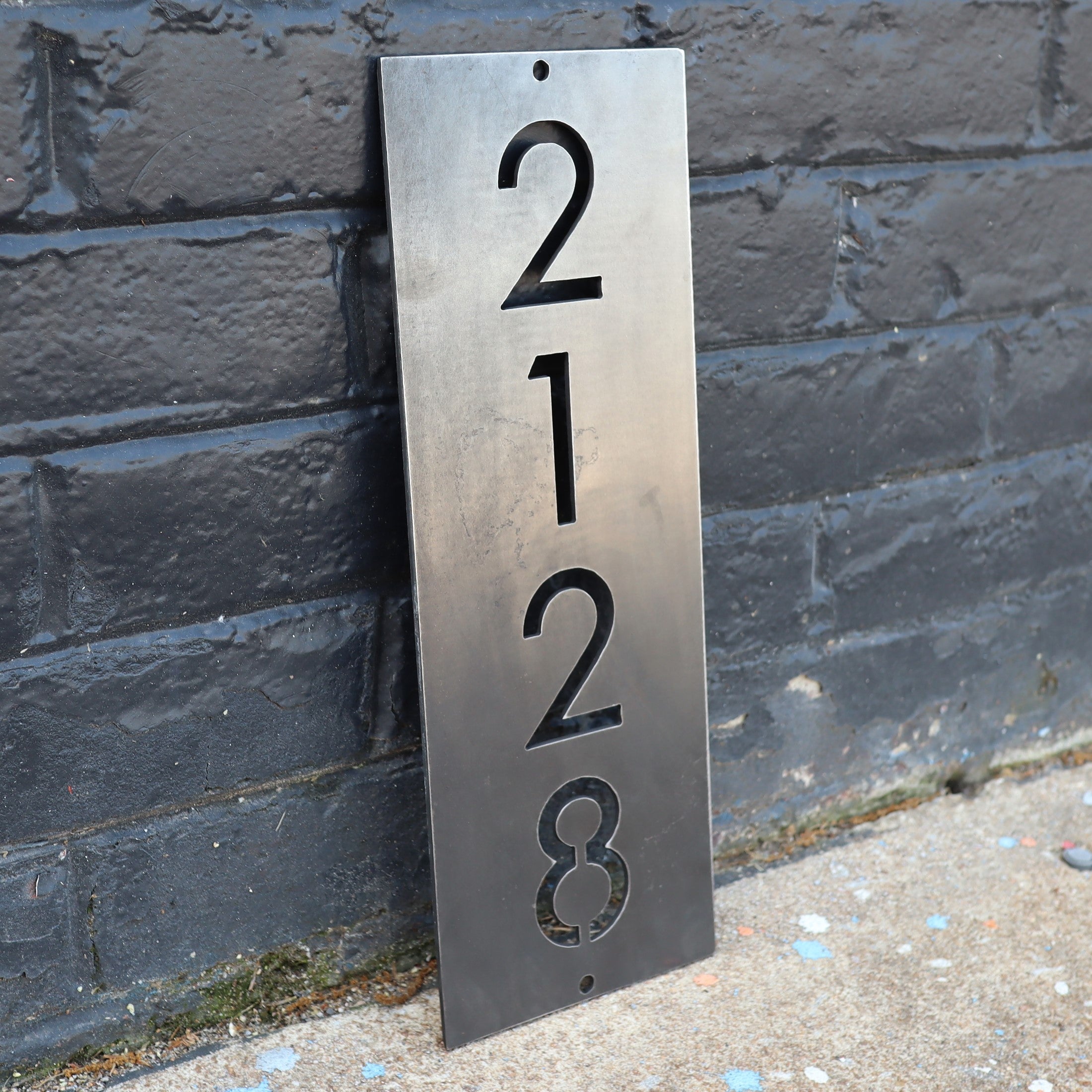 Vertical Metal House Number Sign – Steel, Aluminum, or Galvanized ...