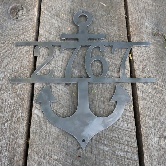 Nautical Address Sign - Metal Anchor - Porch Sign - Home Decor - Beach ...