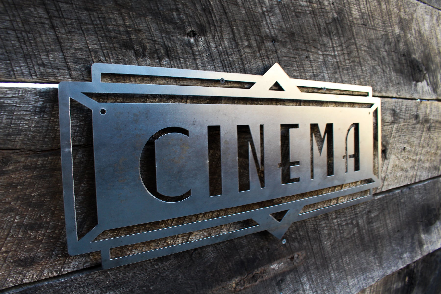 Metal Art Deco Movie Marquee Sign - Vintage Cinema Decor - Retro Home ...