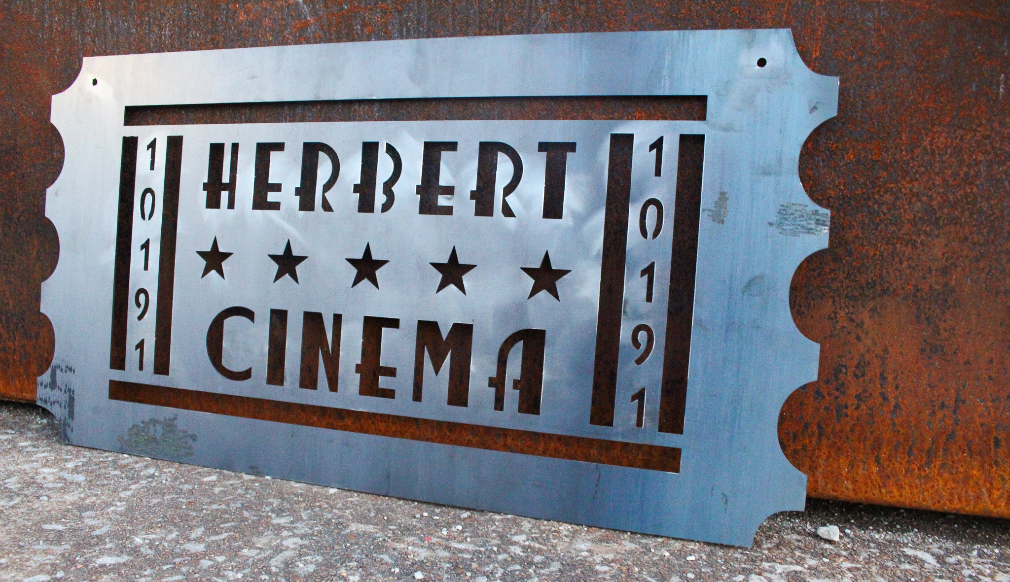 Personalized Retro Movie Ticket - Custom Metal Home Theater Sign ...