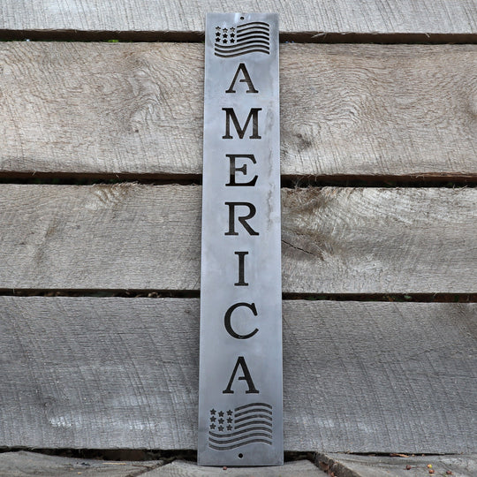 Personalized American Flag Metal Porch Sign - Patriotic Front Door Wal ...