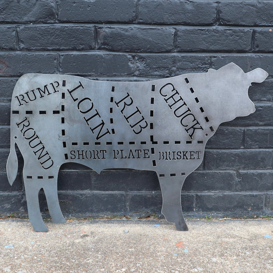 Beef Cuts Sign - Kitchen, Butcher Shop, Cow Metal Sign, Beef Art, Bee ...