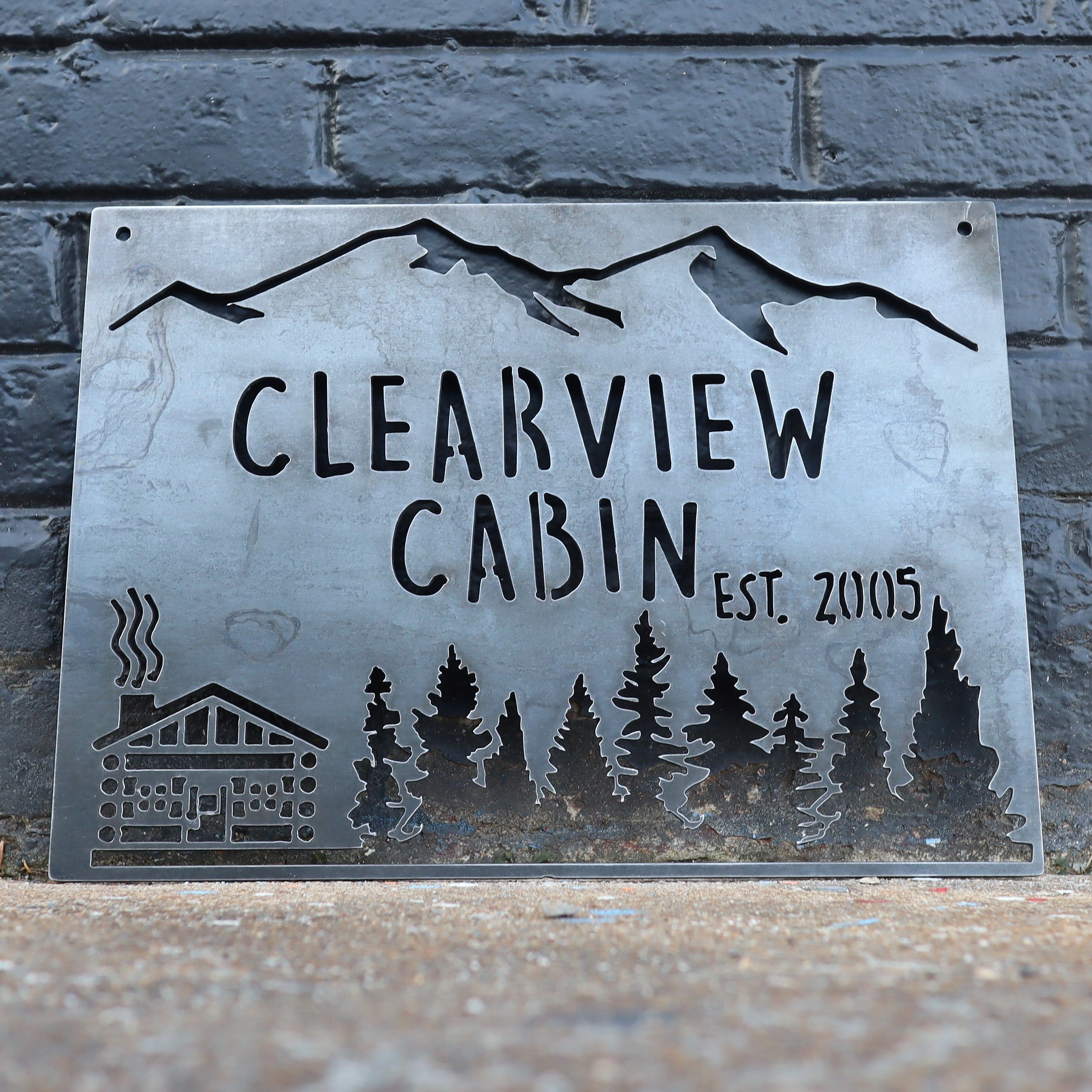 Personalized Rustic Cabin Metal Sign – Custom Wilderness Name Plaque ...