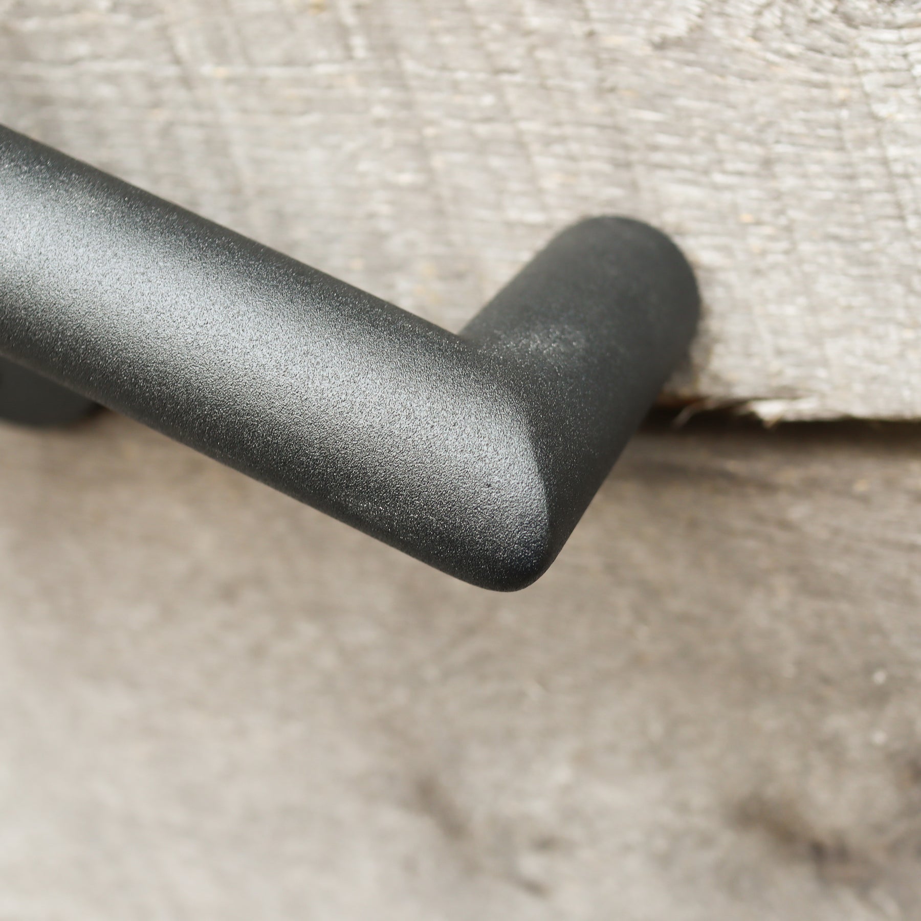 Custom Round Metal Handrail with ADA Returns | Handmade Textured Black ...