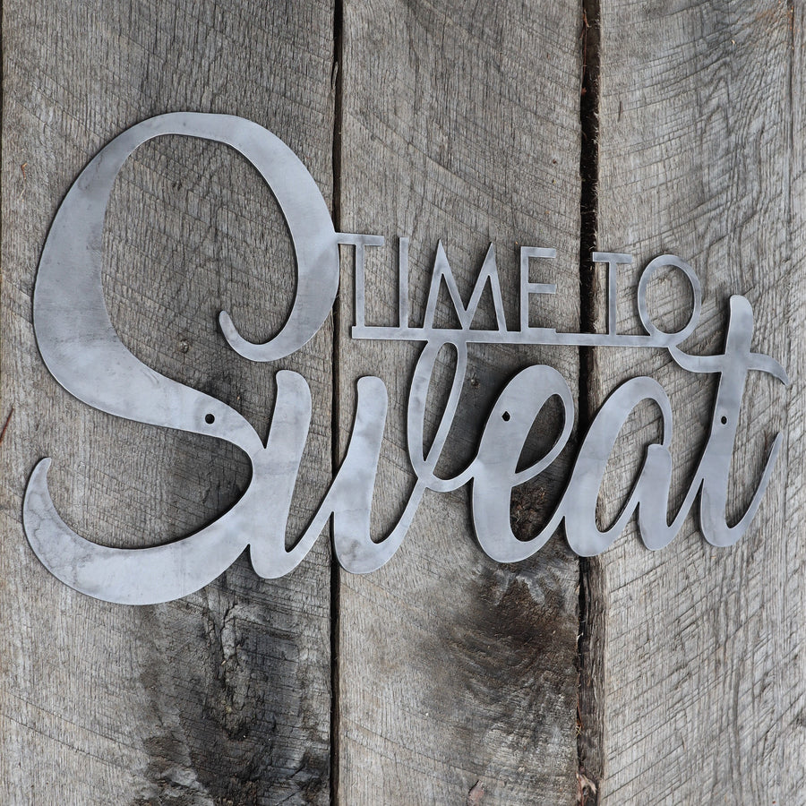 Time to Sweat - Home Gym Sign - Work Out, Exercise, Biking Decor ...