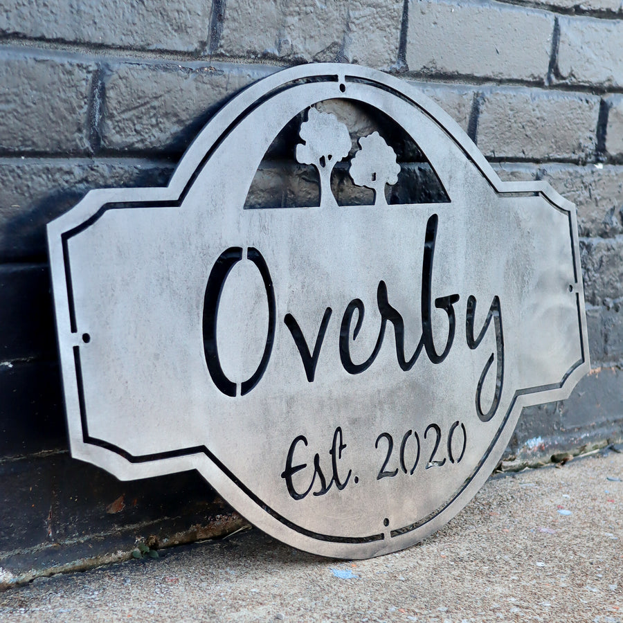 Personalized Vintage Metal Outdoor Wedding Sign - Established Family N ...