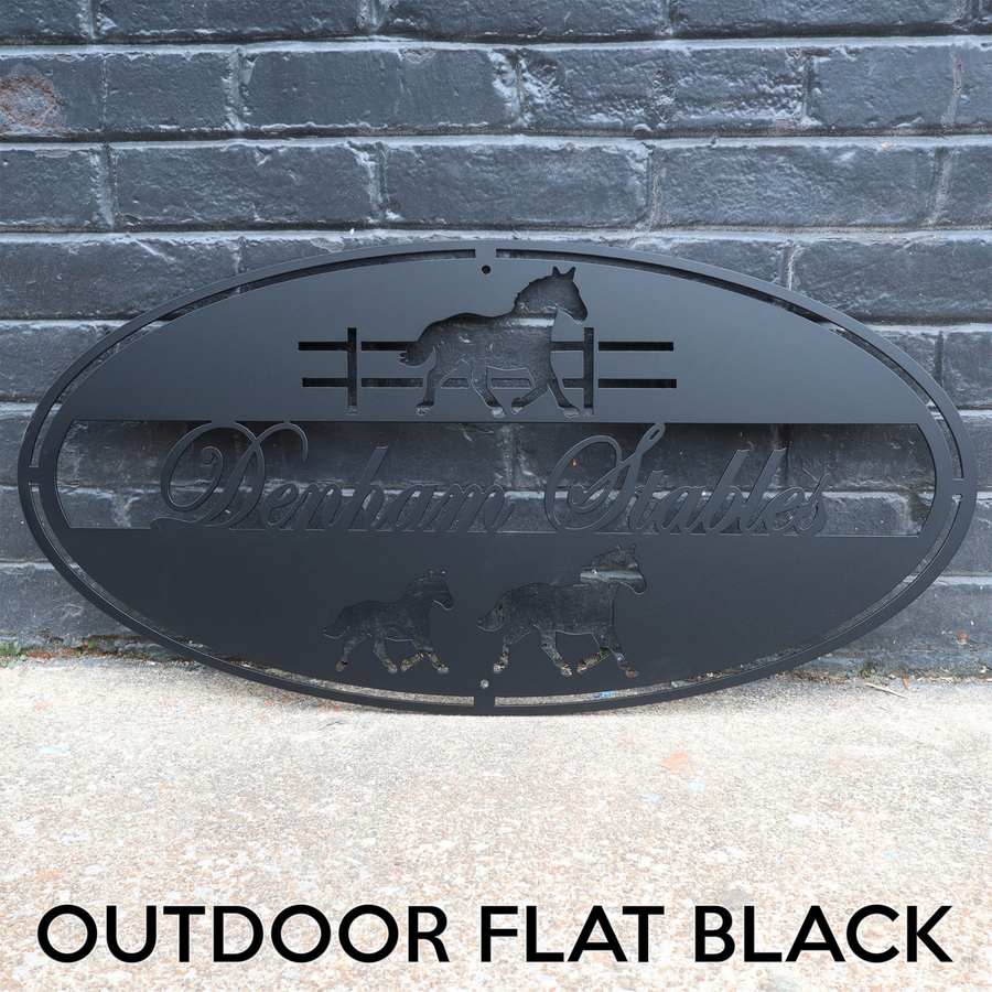 Personalized Metal Horse Stables Sign - Equestrian - Country Wall Art ...