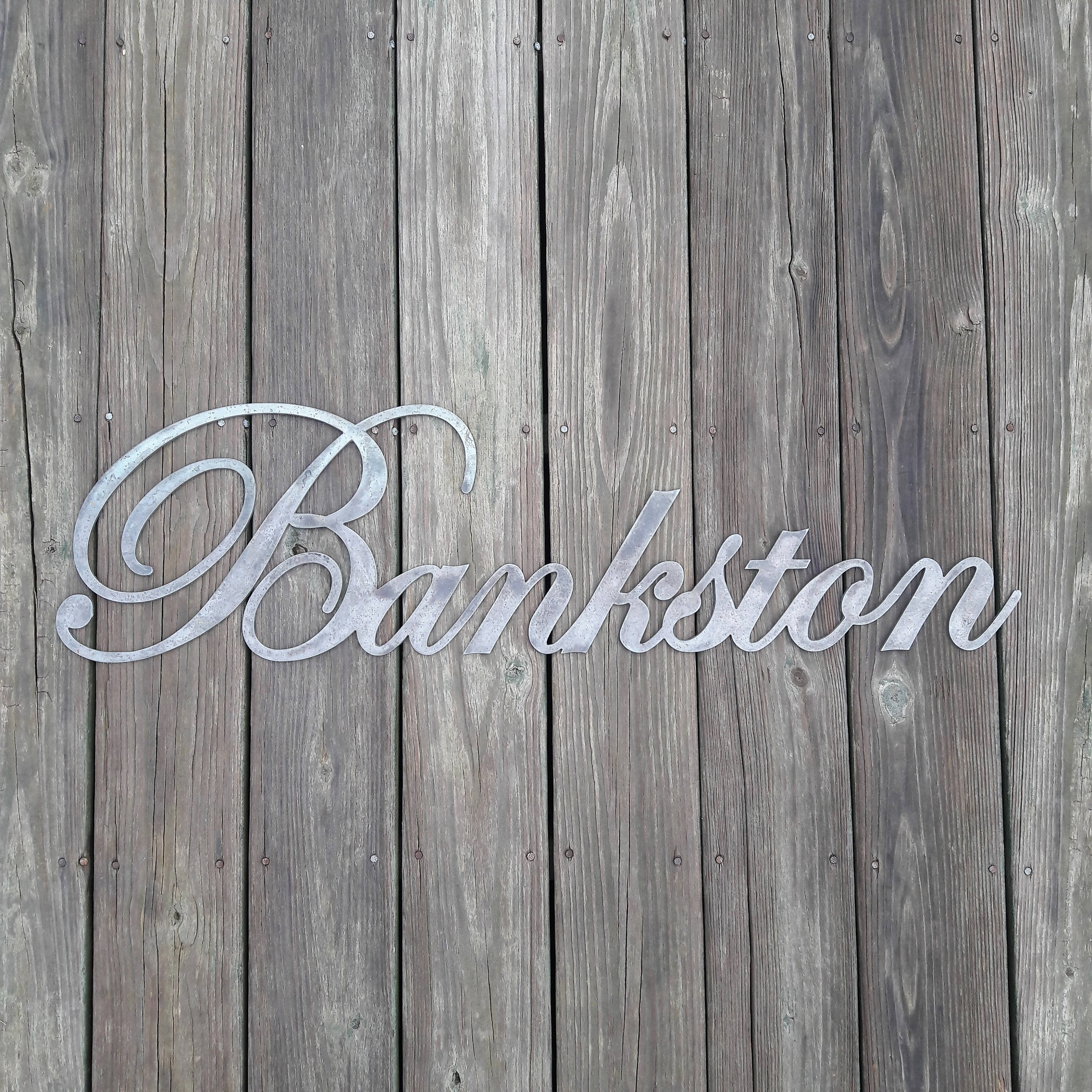 Custom Last Name Sign - Wedding Gift - Family Name - Personalized Meta ...