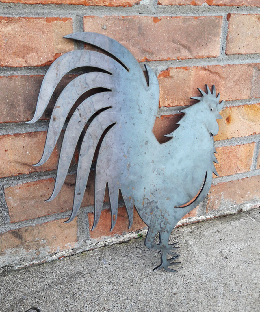 Rustic Metal Rooster - Rooster Kitchen Decor - Rooster Garden Art ...