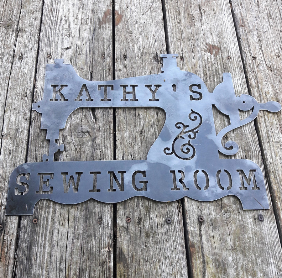 Metal Sewing Room Sign- Sewing Sign, Custom Metal Signs, Craft Room De ...