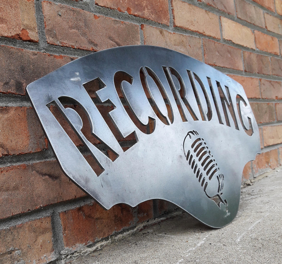 Recording Sign- Personalized Metal Sign, Custom Metal Sign – Maker Table